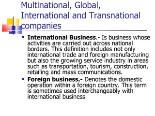 GLOBAL BUSINESS | PPT
