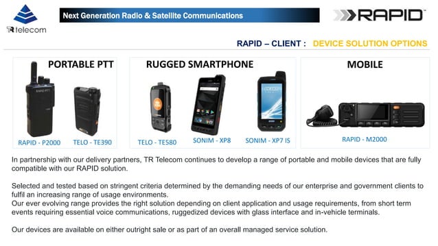 Rapid - Next Generation Radio overview (PTToC) | PPT
