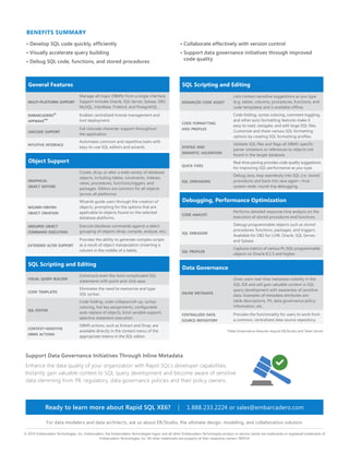 Rapid SQL Datasheet - The Intelligent IDE for SQL Development | PDF