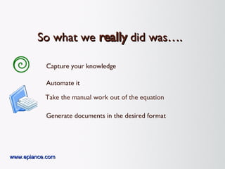 Rapid User Manual and Document generation | PPT