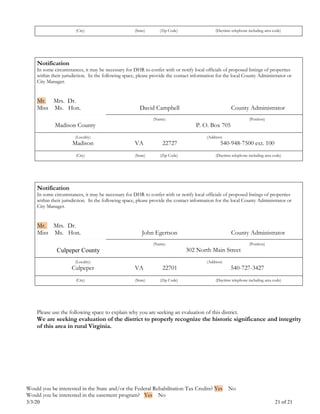 Rapidan Preliminary Information Form | PDF
