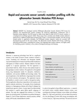 Rapid and accurate Cancer somatic mutation profiling with the ...