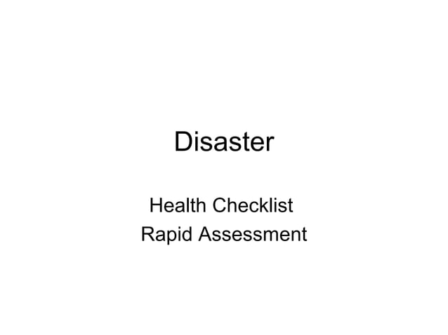 Rapid assessment checklist | PPT