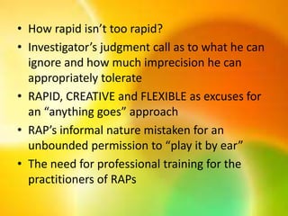 Rapid Assessment Procedures - Report by Cindy Cruz (Cabrera) | PPTX