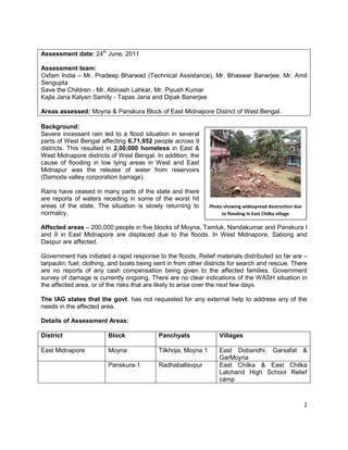 Rapid assessment report West Bengal flood | PDF