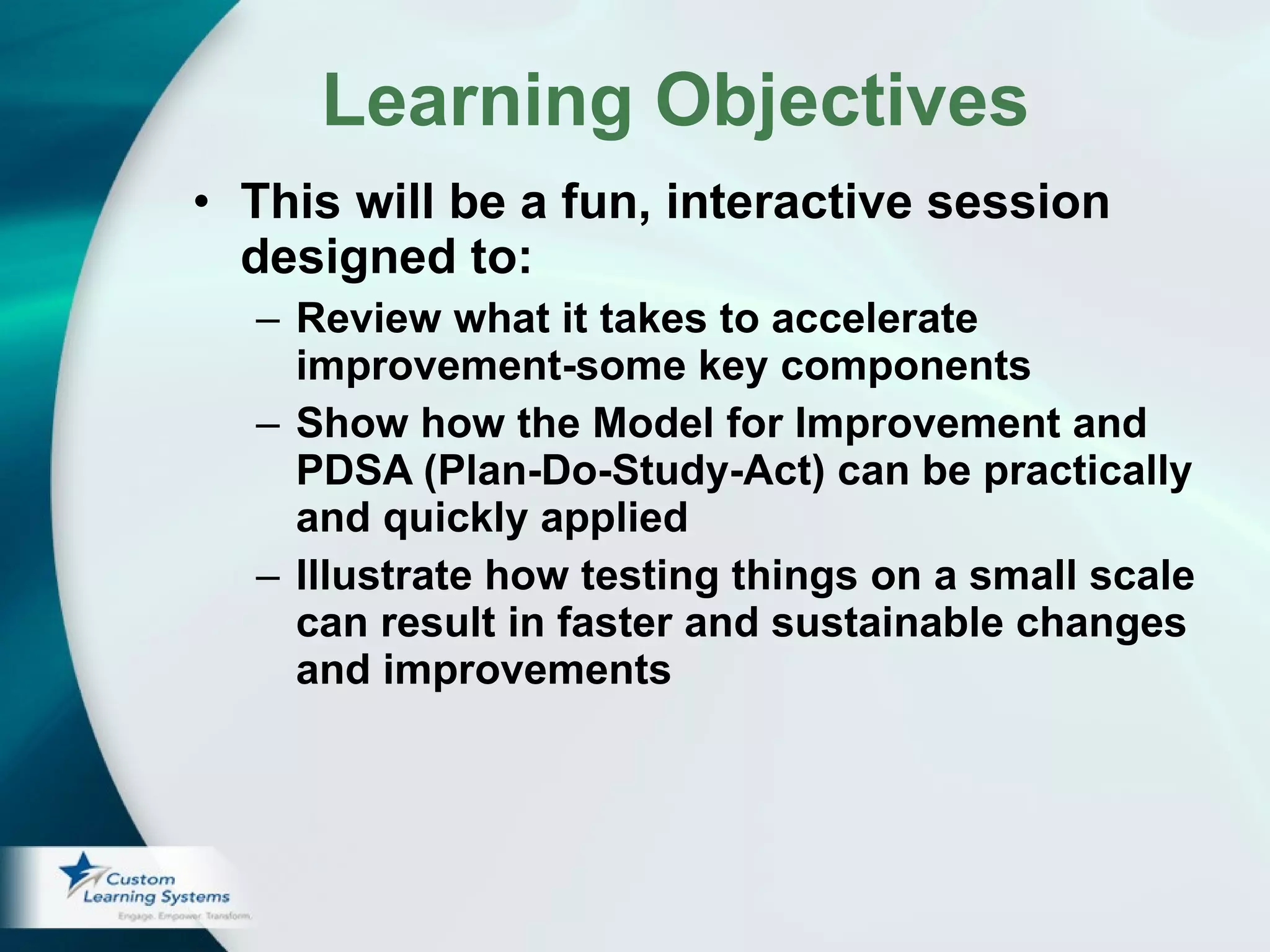 Rapid Cycle Improvement 2009 | PPT