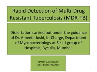 Rapid detection of Multi Drug Resistant Tuberculosis | PPTX | Lung and ...