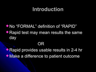 Rapid diagnosis of infectious diseases | PPT