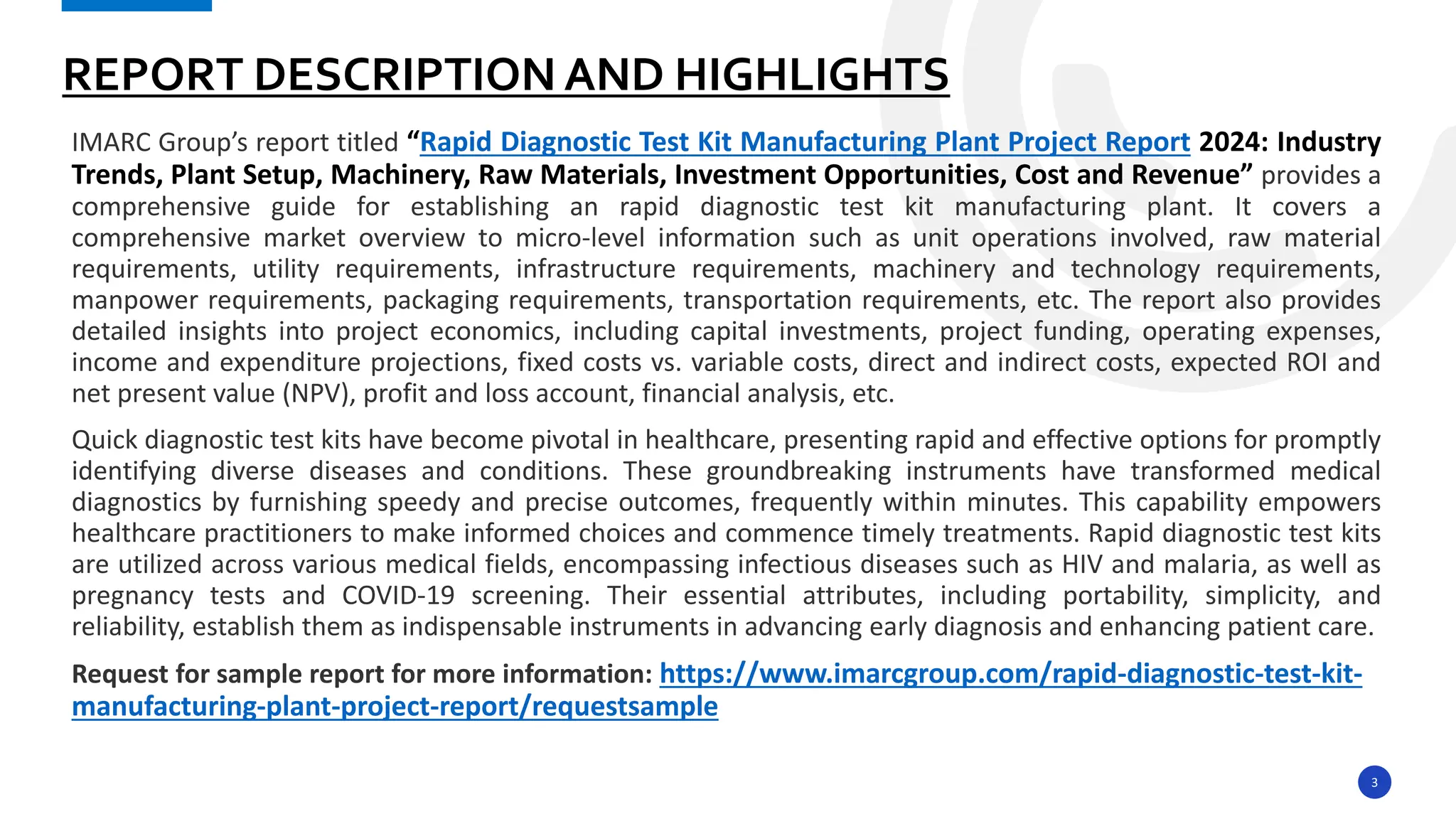 Rapid Diagnostic Test Kit Manufacturing Plant Project Report.pptx