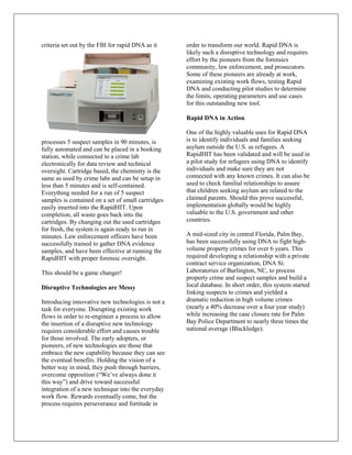 Rapid dna -_disruptive new technology for criminal justice_rbj | PDF