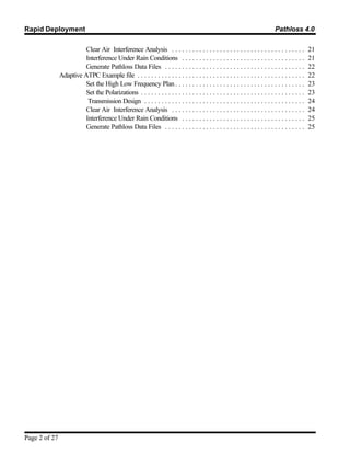Rapide deployment with Pathloss | PDF