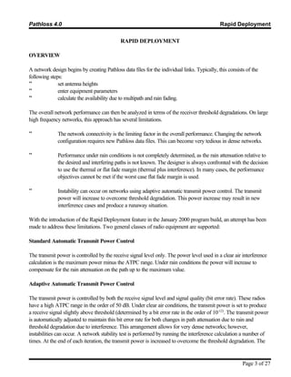 Rapide deployment with Pathloss | PDF