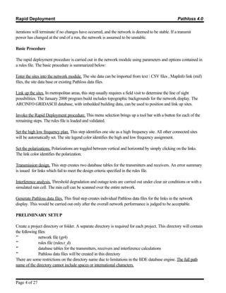 Rapide deployment with Pathloss | PDF