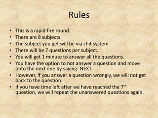 Rapid fire round 1 final | PPTX