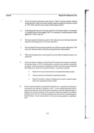 Case 8 Solution of Rapid Fire Battery | PDF