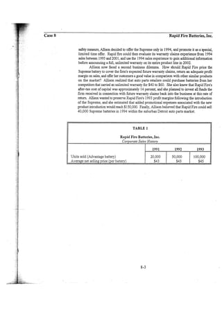 Case 8 Solution of Rapid Fire Battery | PDF
