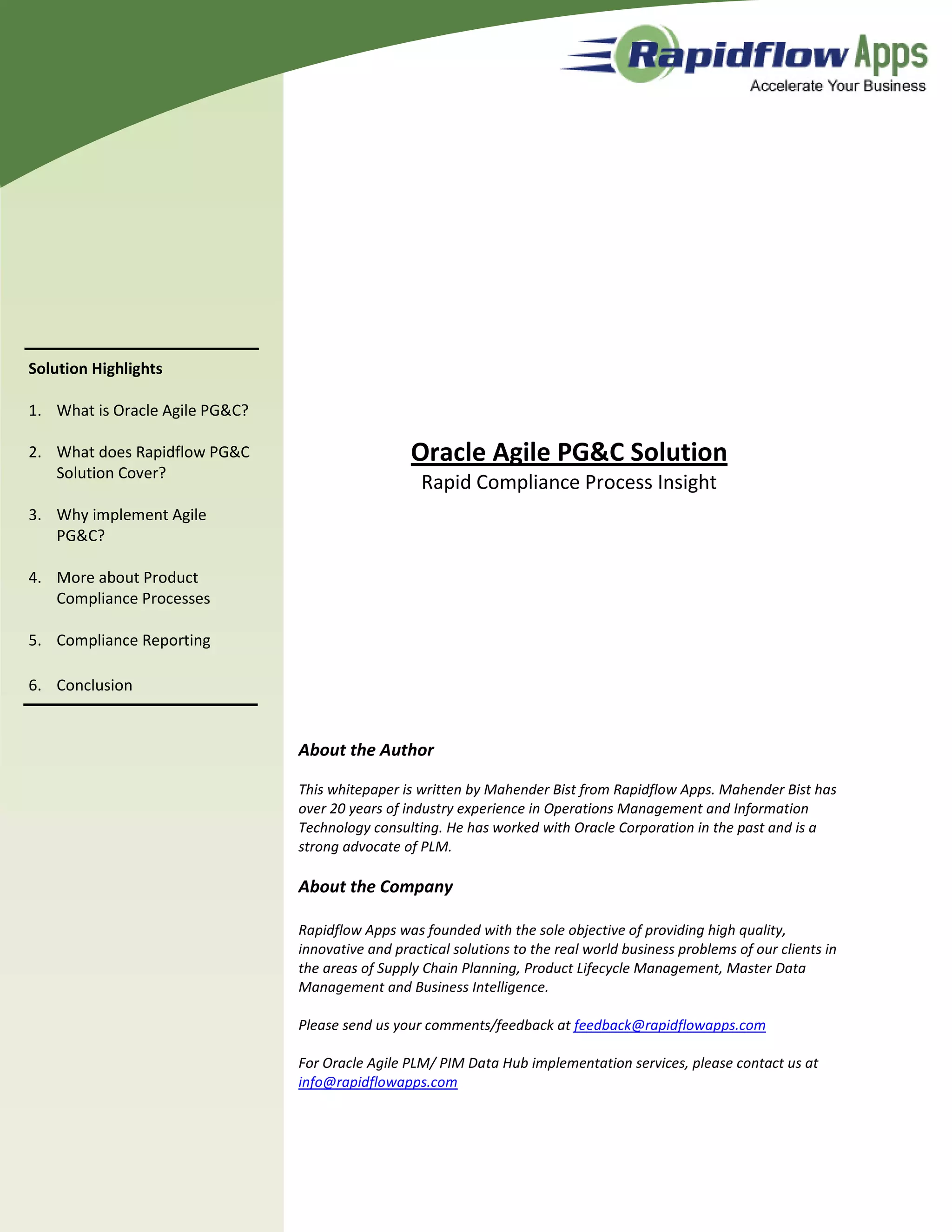 Rapidflow apps agile pg&c solution | PDF | Computer Software and ...