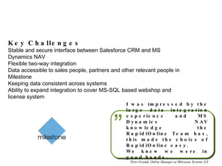 Integrating your Salesforce.com with your MS Dynamics NAV | PPT