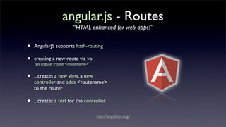 Rapidly scaffold your frontend with yeoman | PPT
