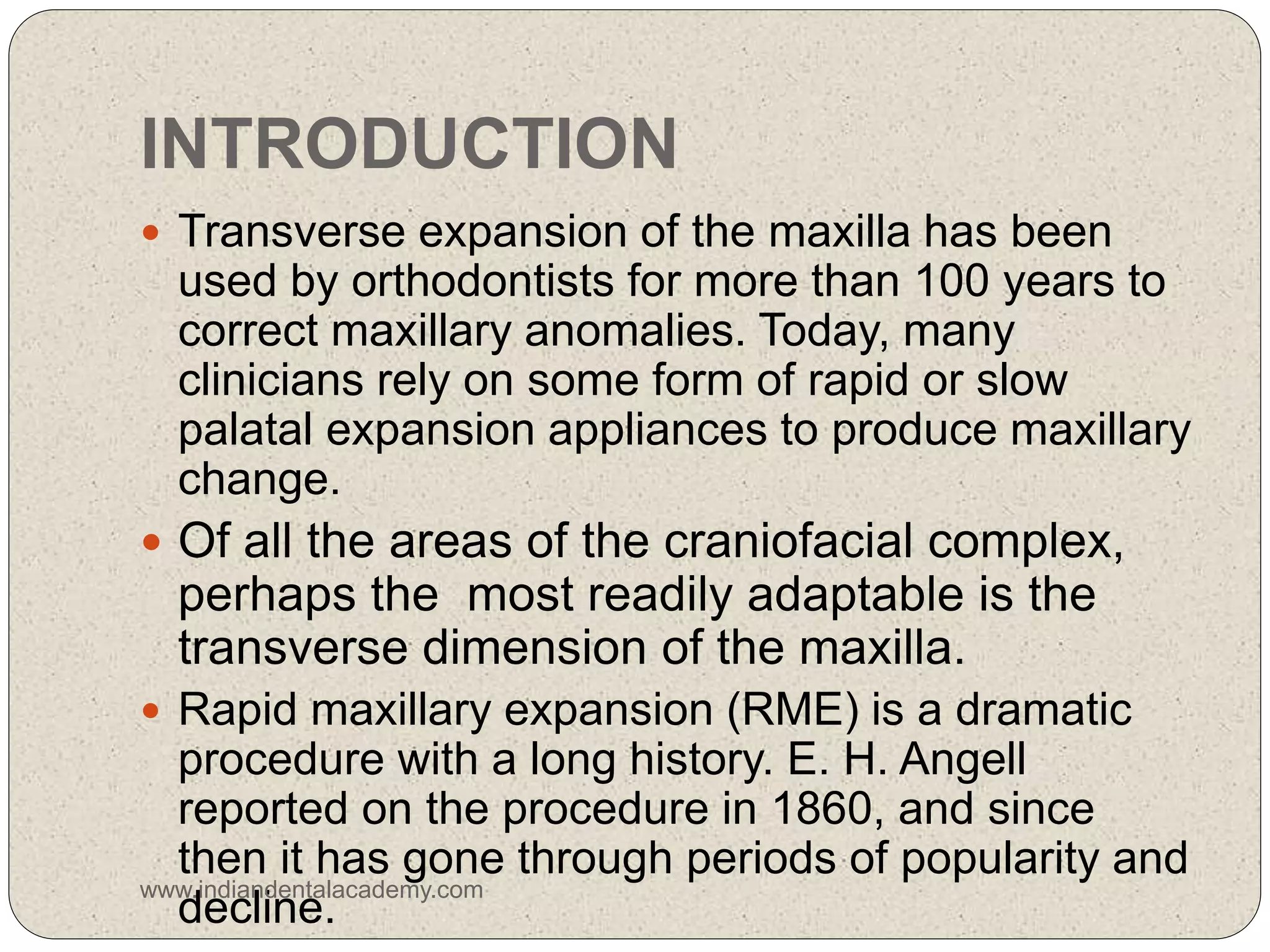Rapid maxillary expansion in orthodontics / dental crown & bridge ...