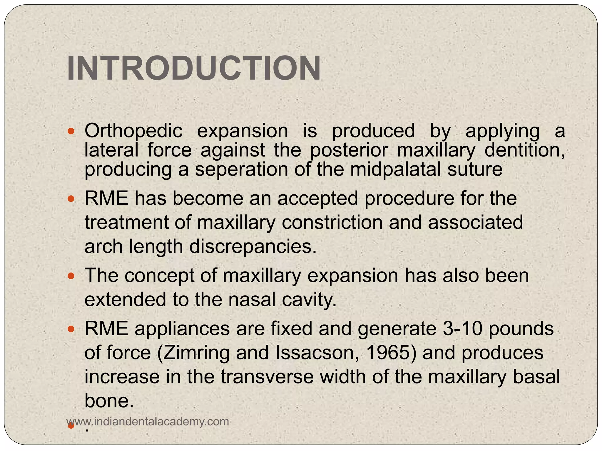 Rapid maxillary expansion in orthodontics / dental crown & bridge ...