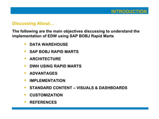 SAP BOBJ Rapid Mart Overview & Implementation | PPT