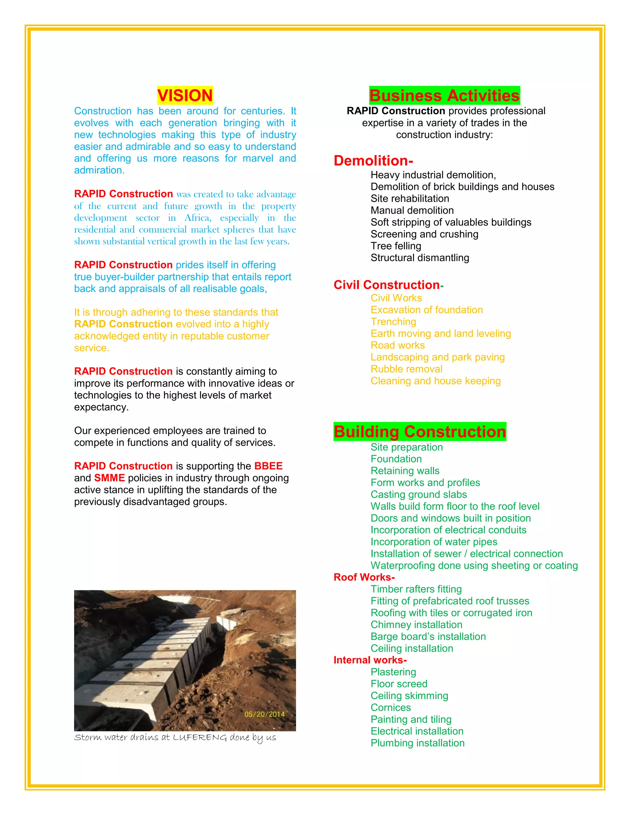 RAPID CONSTRUCTION PTY LTD | PDF