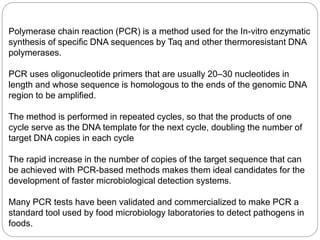 Rapid methods of detection of food borne pathogens | PPTX
