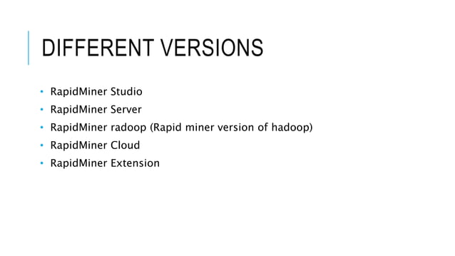 Rapid miner | PPTX | Computer Software and Applications | Computing