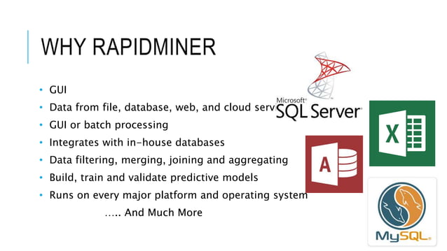 Rapid miner | PPTX | Computer Software and Applications | Computing