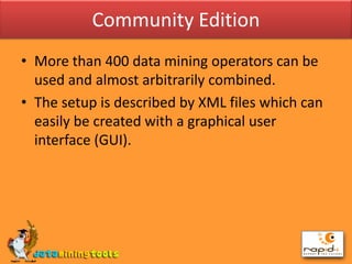 RapidMiner: Rapid Miner Products | PPT