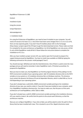 Rapid miner r extension 5 | PDF