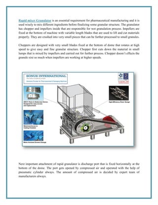 Rapid Mixer Granulator Basics and Working Process | PDF