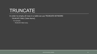 Rapid postgresql learning, part 2 | PPT