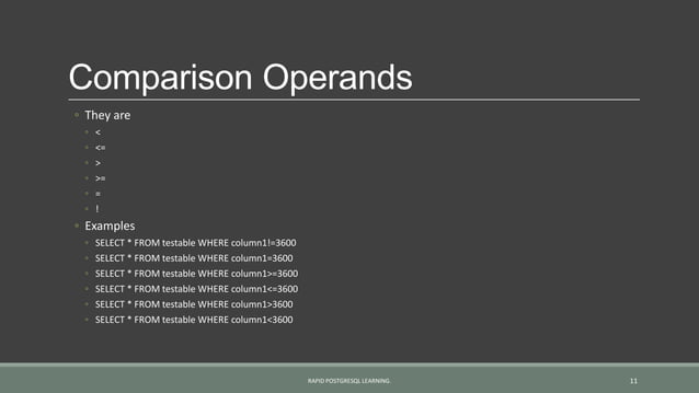 Rapid postgresql learning, part 4 | PPT