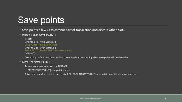 Rapid postgresql learning, part 4 | PPT