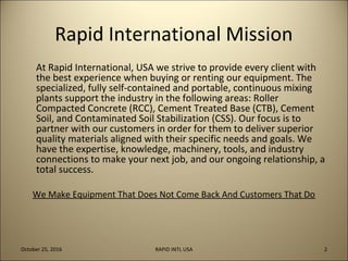 Twin Shaft Continuous Mix Plants by Rapid | PPT