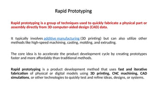 Rapid Prototyping Additive Manufacturing | PPTX