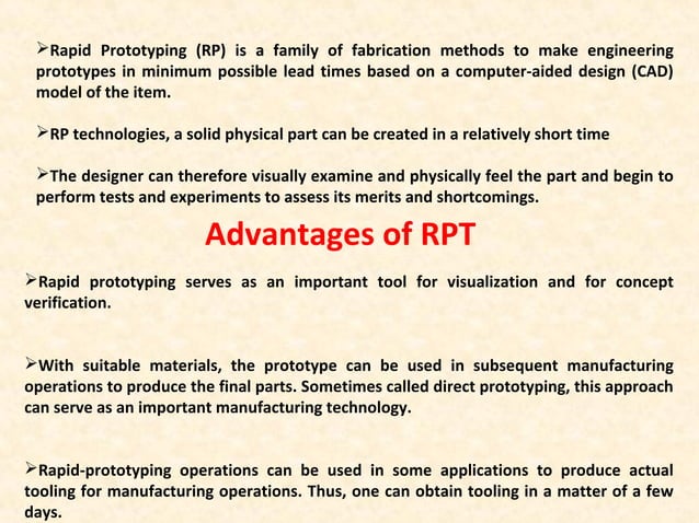 Rapid prototyping and tooling | PPT