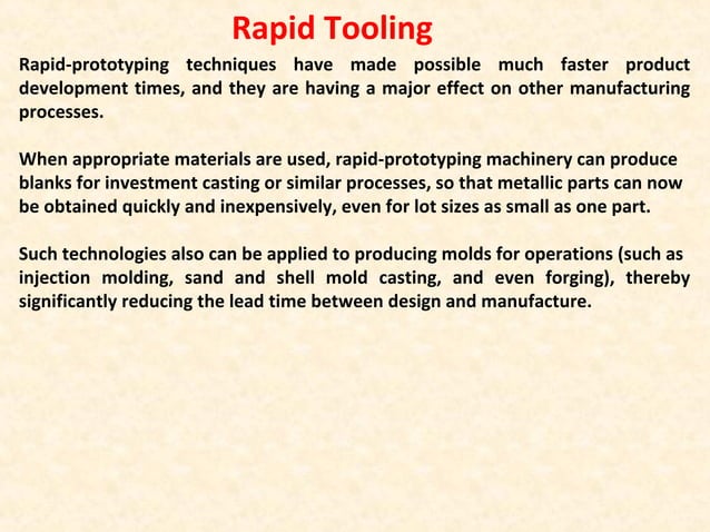Rapid prototyping and tooling | PPT