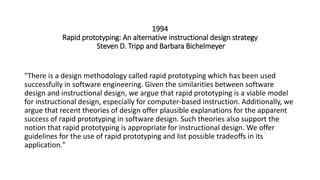 Rapid Prototyping for Instructional Design over Time | PPTX