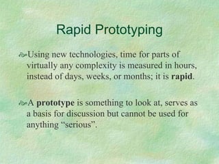 Rapid Prototyping,Rapid prototype,SLA prototype | PDF | Technology & Computing