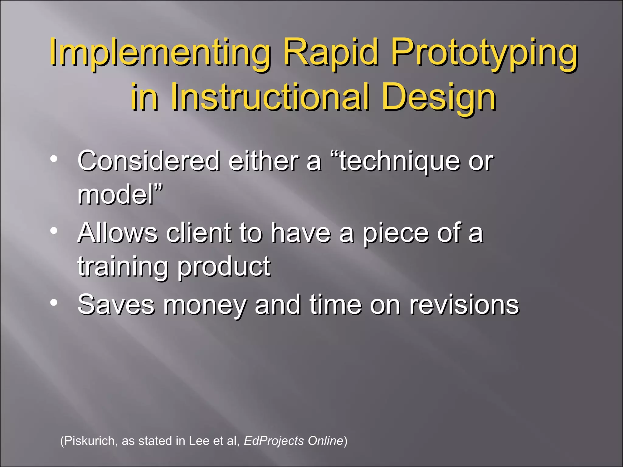 EDAE 638 -- Rapid Prototyping Instructional Design | PPT