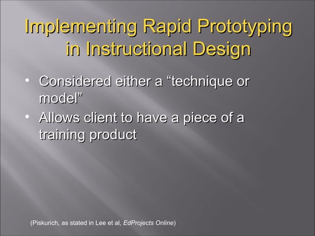 EDAE 638 -- Rapid Prototyping Instructional Design | PPT