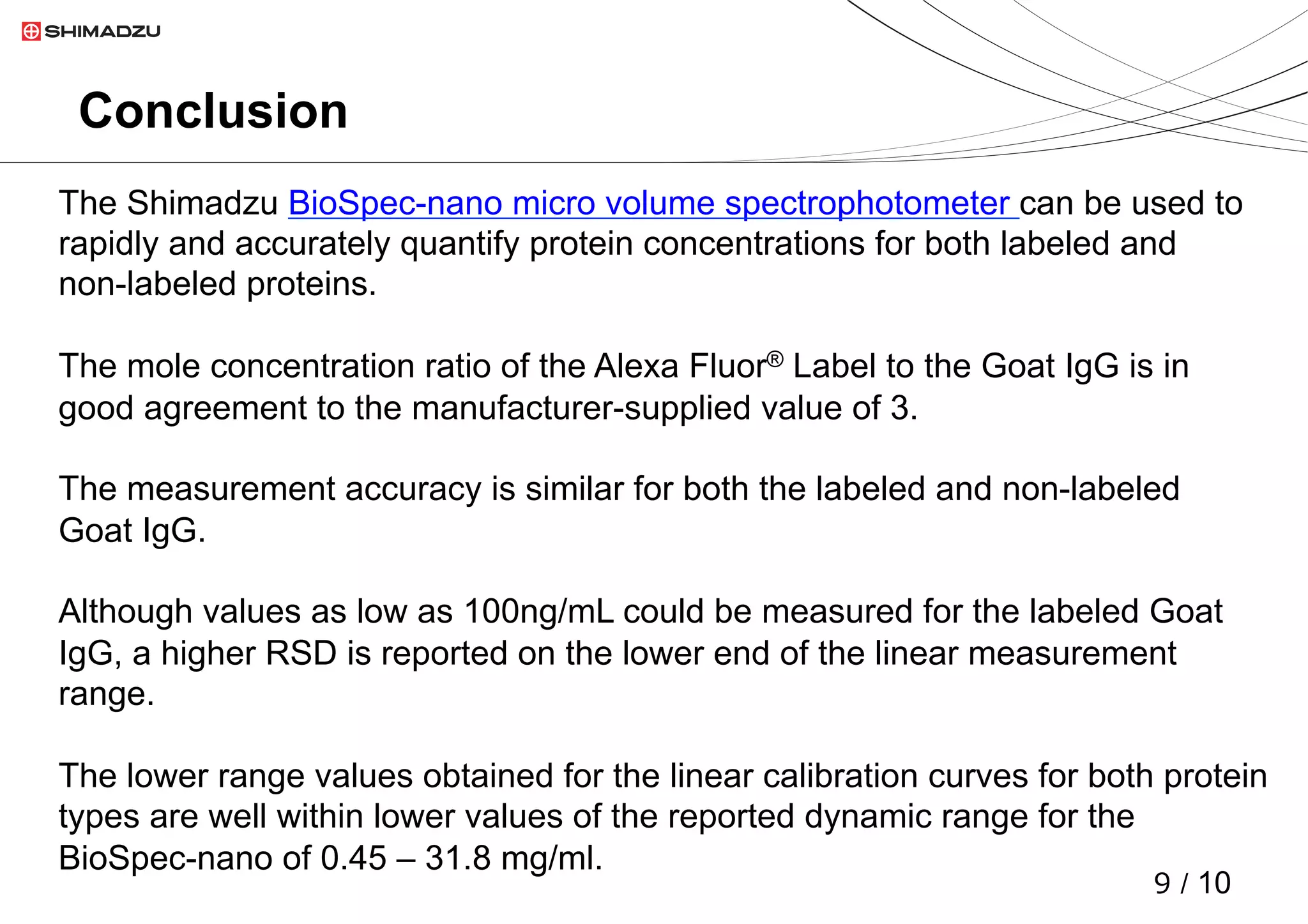 Rapid Quantitation of Micro-Volume Protein Samples | PDF