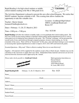 Rapid Reading Spring 2013 | PDF