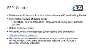 Rapid reviews and the research process | PPTX