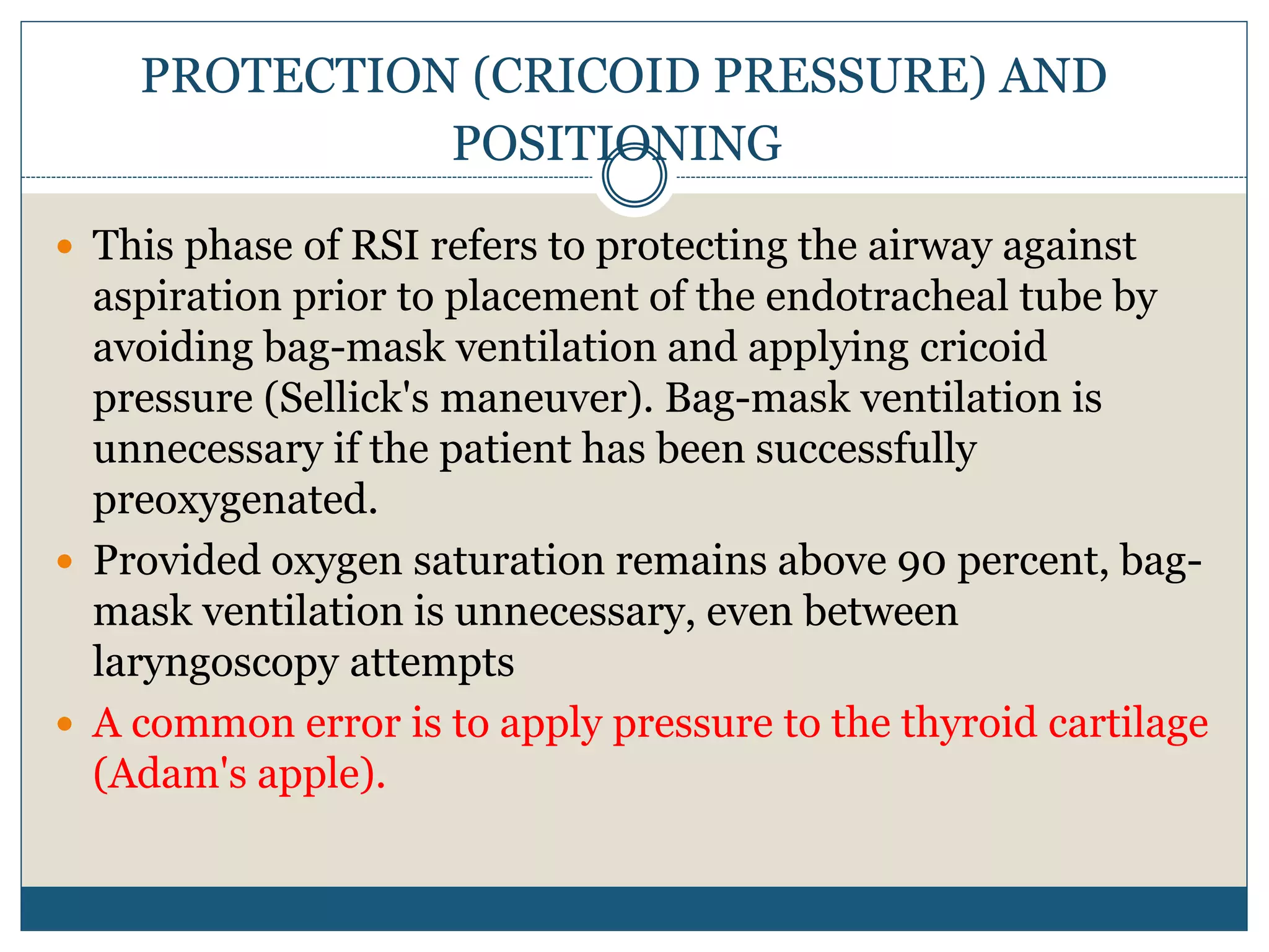 Rapid sequence intubation | PPTX