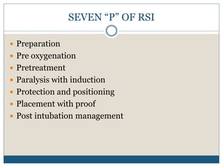 Rapid sequence intubation | PPTX