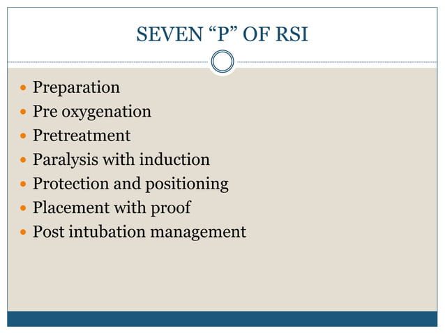 Rapid sequence intubation | PPTX